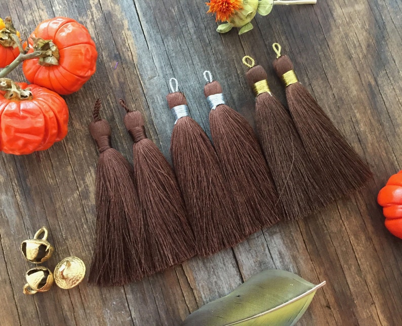 Chocolate Brown 3 Luxe Silk Tassels Handmade Jewelry - Etsy