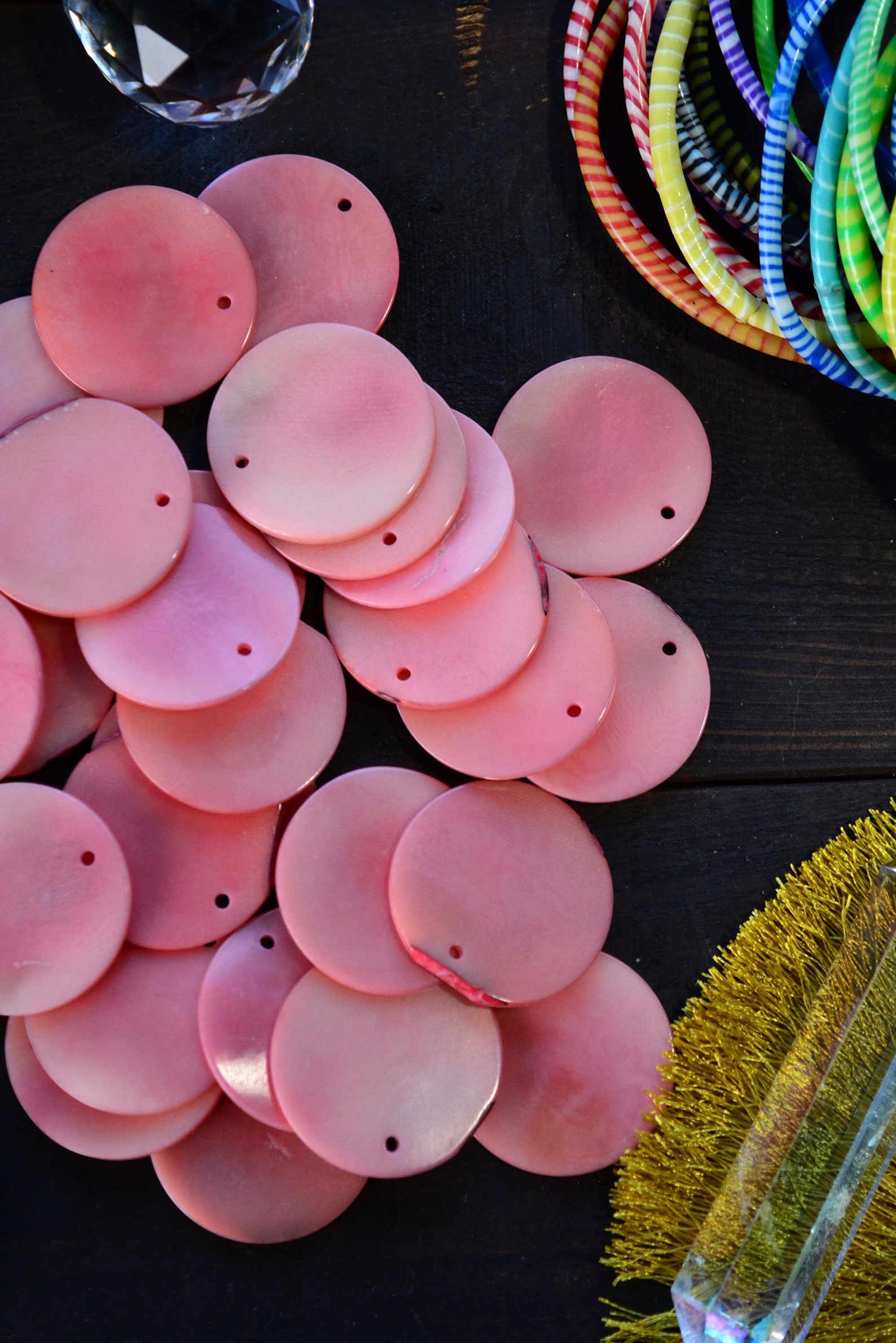Light Pink Tagua Slices 30mm Tagua Coins X 2 Slices / - Etsy