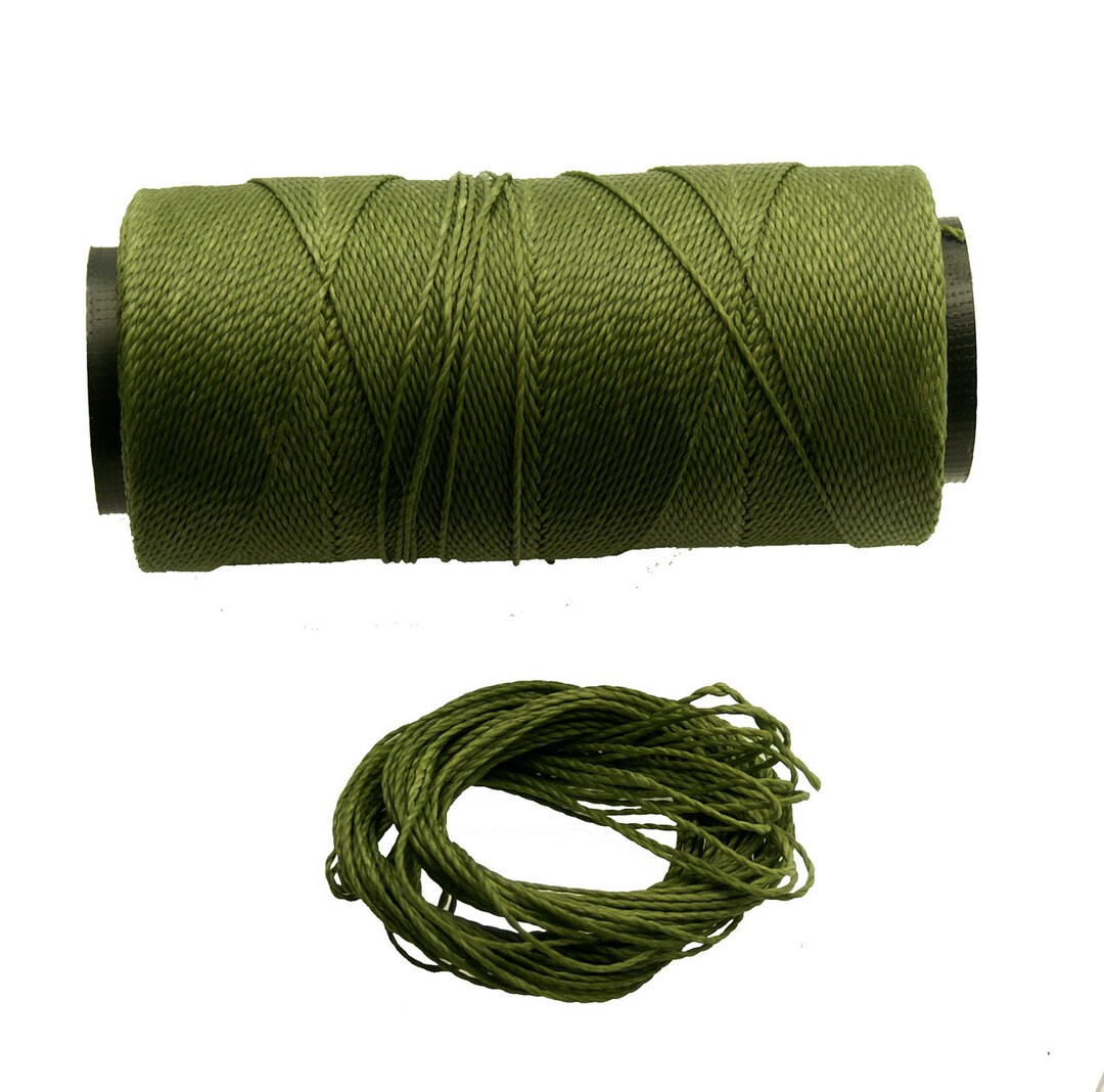 Olive Green: Waxed Polyester Cord, 1mm X Pack of 25 Feet (8.33 Yards ...