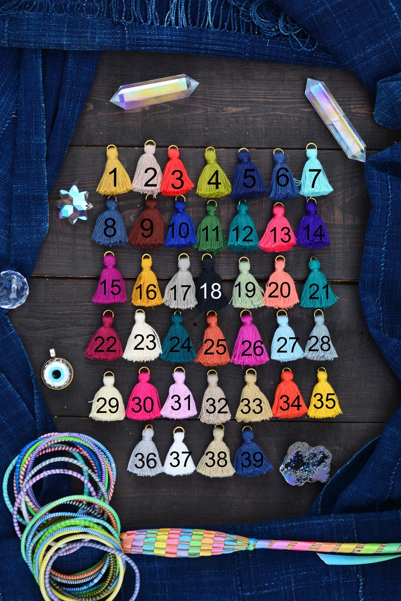Tassels: 2 Tassels x 1.5 Mini Cotton Jewelry Making | Etsy