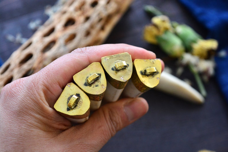 Creamy Ivory: Inlaid Bone Tusk Pendant With Flower Antique - Etsy