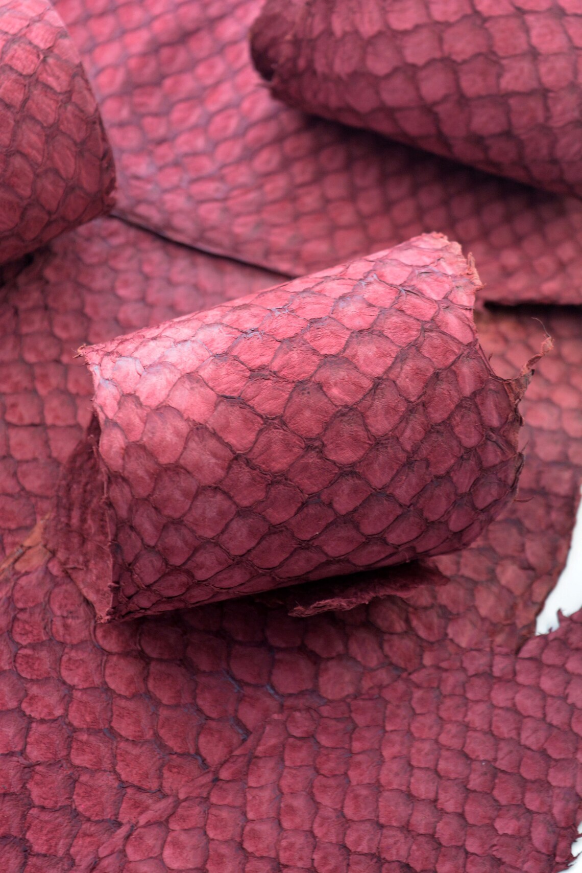 Plum Purple: Tilapia Fish Leather Skin Suede Finish 1 Piece | Etsy