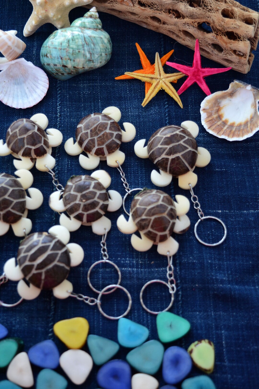 Sea Turtle: Natural Tagua Carvings, 53x50mm, Sea Turtle Keychain, 1 ...