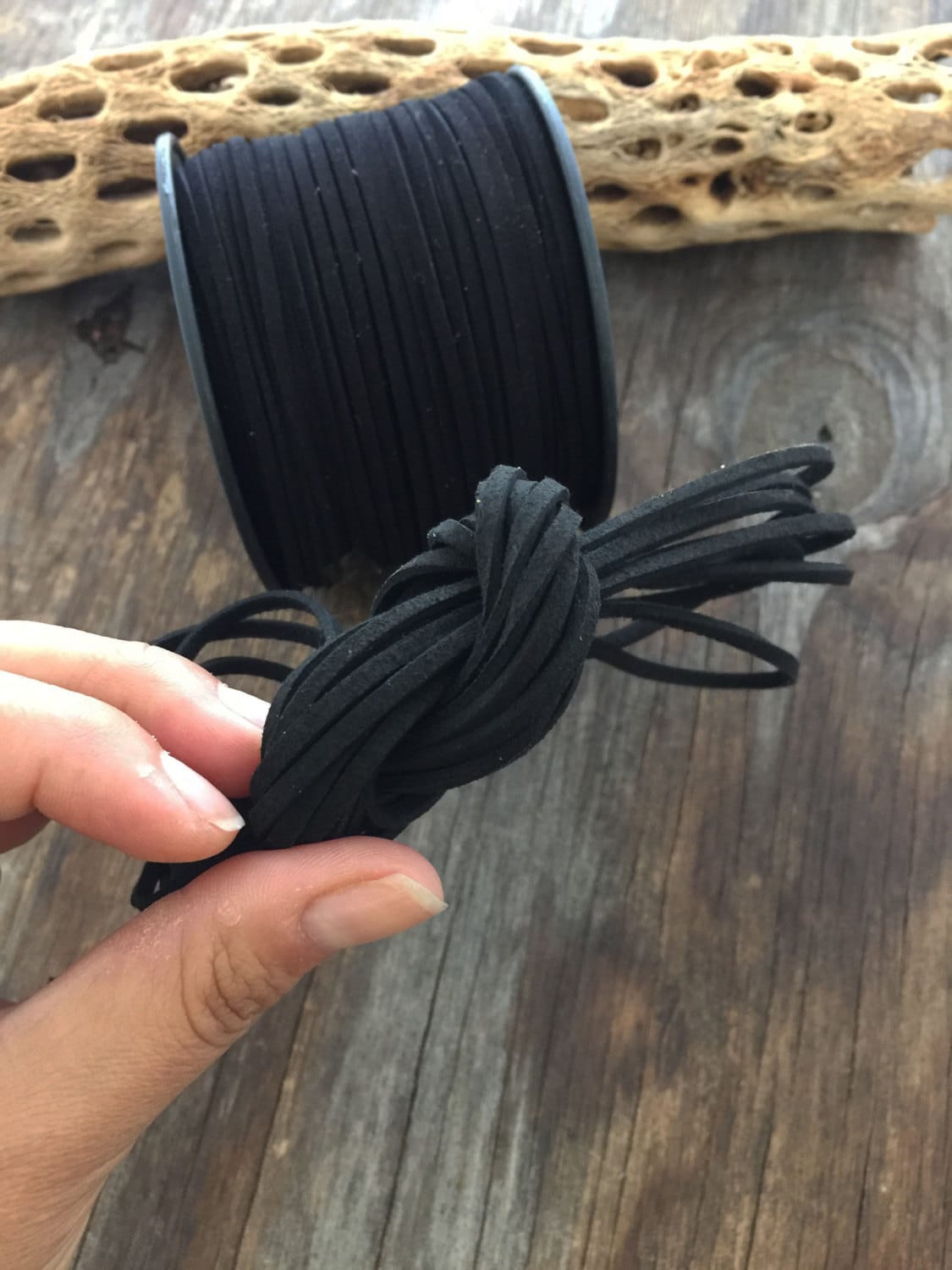 Black Faux Suede Leather Cord 15 feet bundle 5 yards / | Etsy