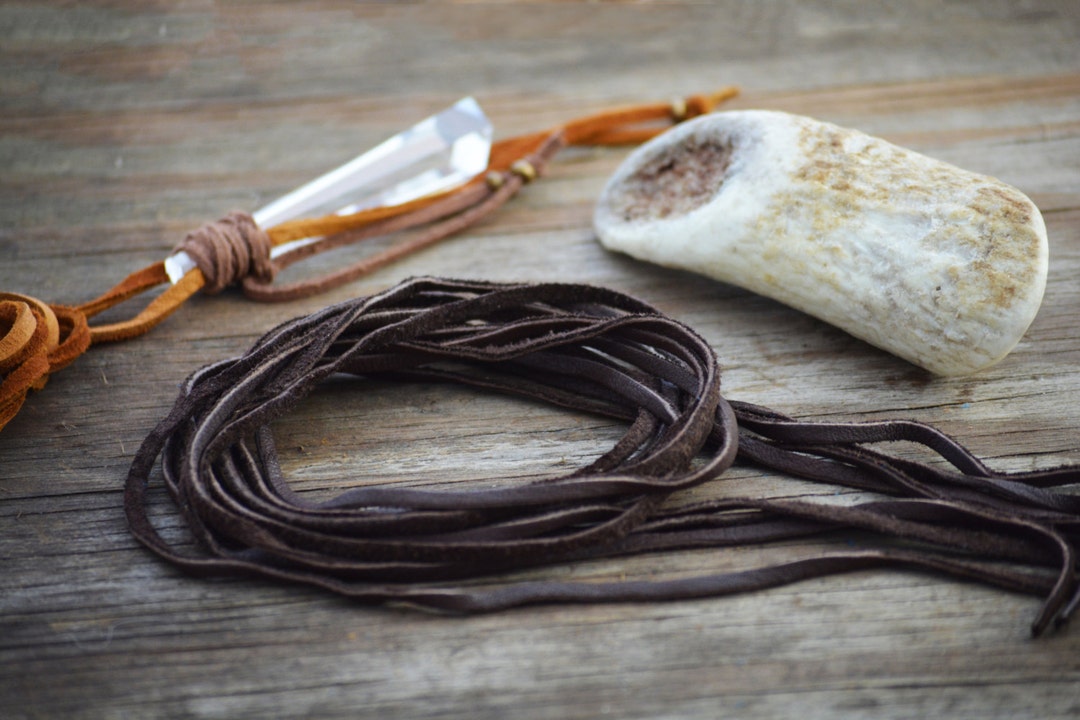 Fudge Brown: 3mm 1/8 Deerskin Leather Strap, 36 Long / Deer Leather ...