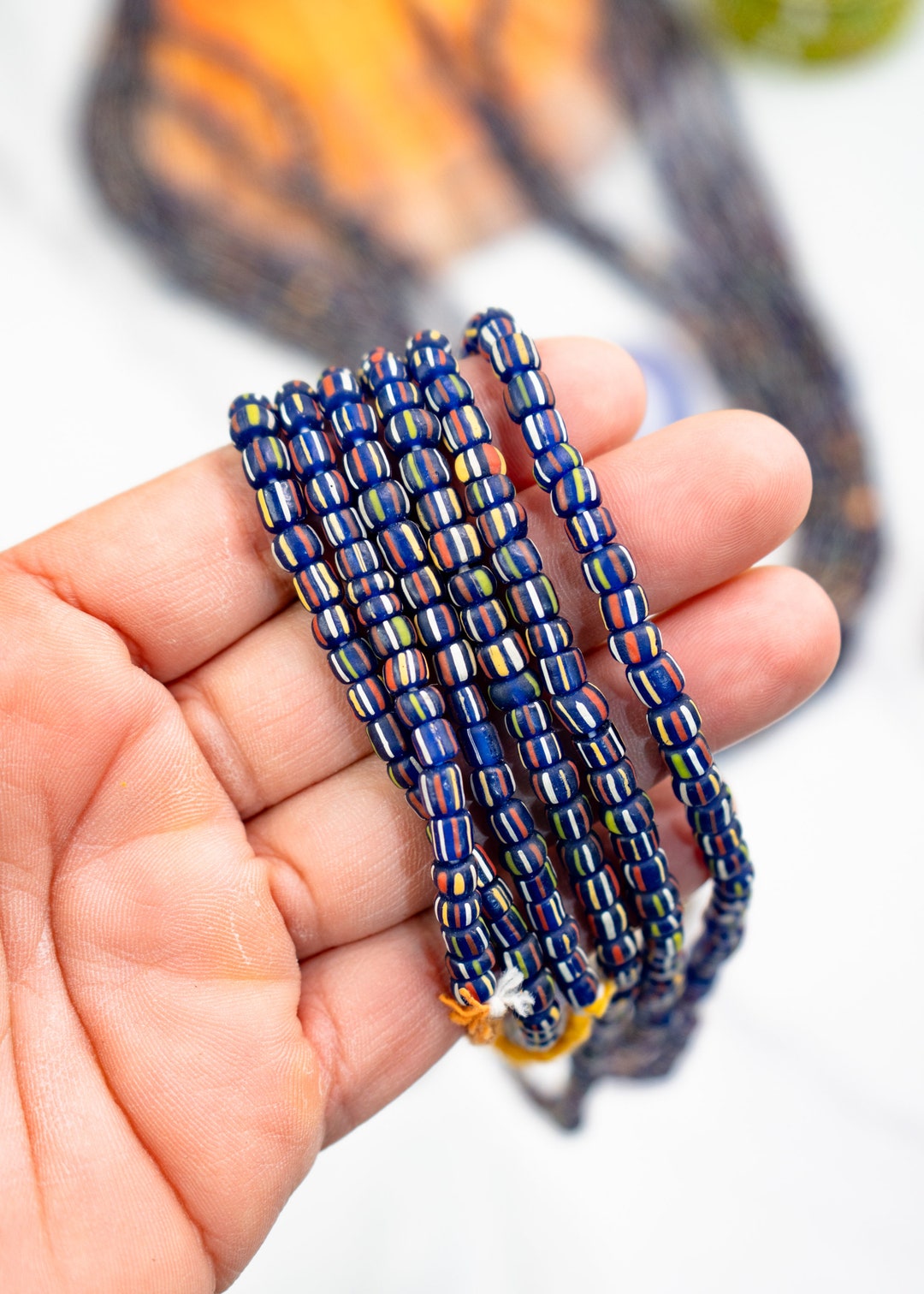 Stripped Royal Blue: Java Glass Beads, 4mm, 150 Beads From Java ...