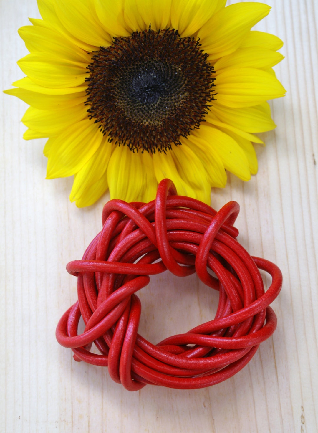 Red 5mm Round Leather Cord, 2+ Feet Straps / Organic Leather, Round ...