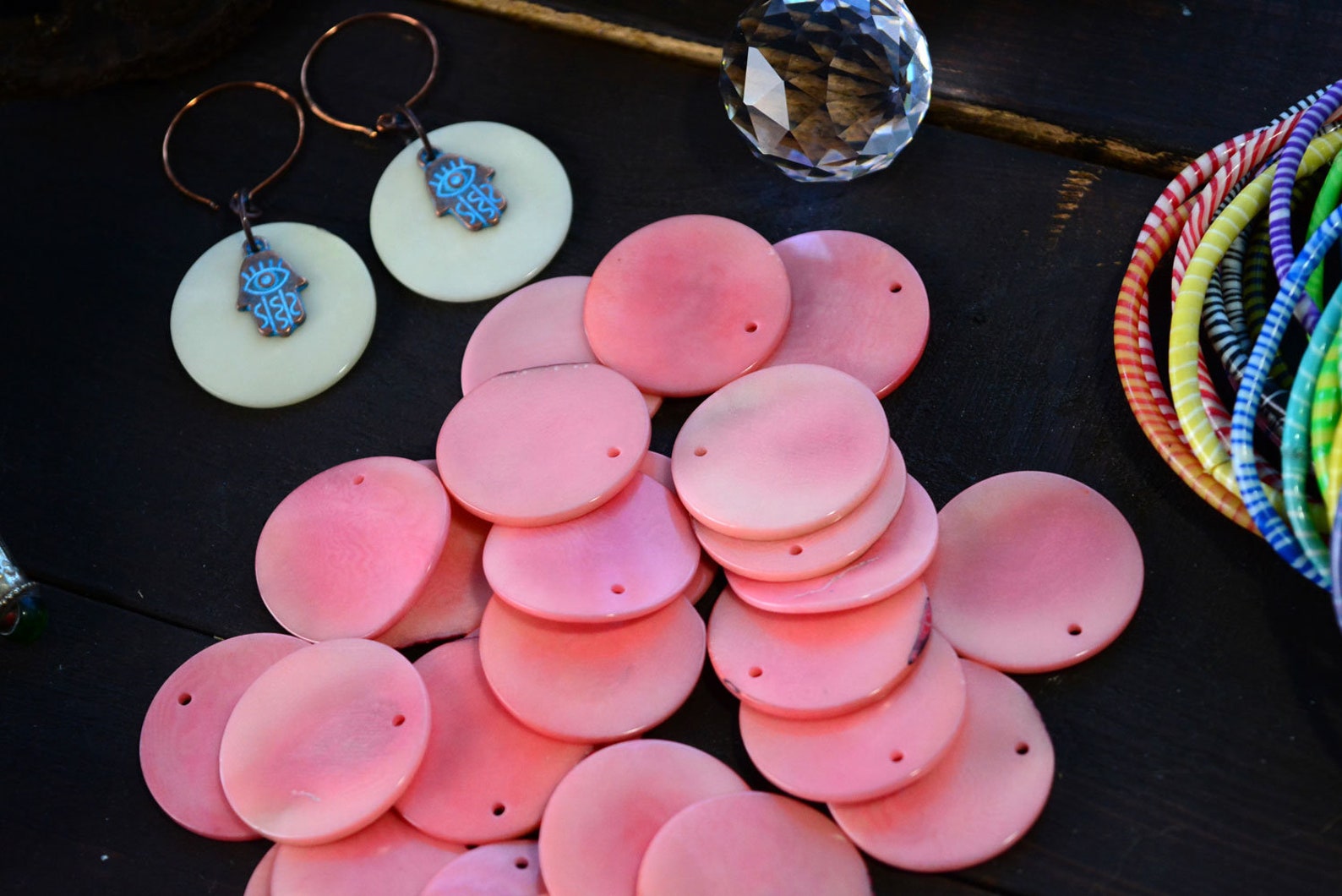 Light Pink Tagua Slices 30mm Tagua Coins X 2 Slices / - Etsy
