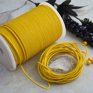 Yellow: 2mm Leather Cord, Genuine Round Leather, Indian Leather, Supple ...