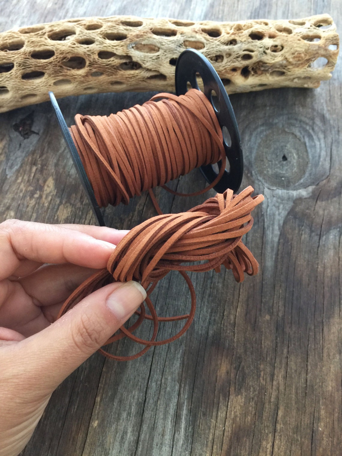 Cinnamon Brown Faux Suede Leather Cord, 15 Feet Bundle (5 Yards ...