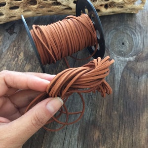 Cinnamon Brown Faux Suede Leather Cord, 15 Feet Bundle (5 Yards ...