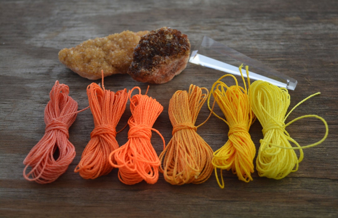 Waxed Polyester Cord 1mm Citrus Punch Set, 6 Colors 150 Feet, Macrame ...