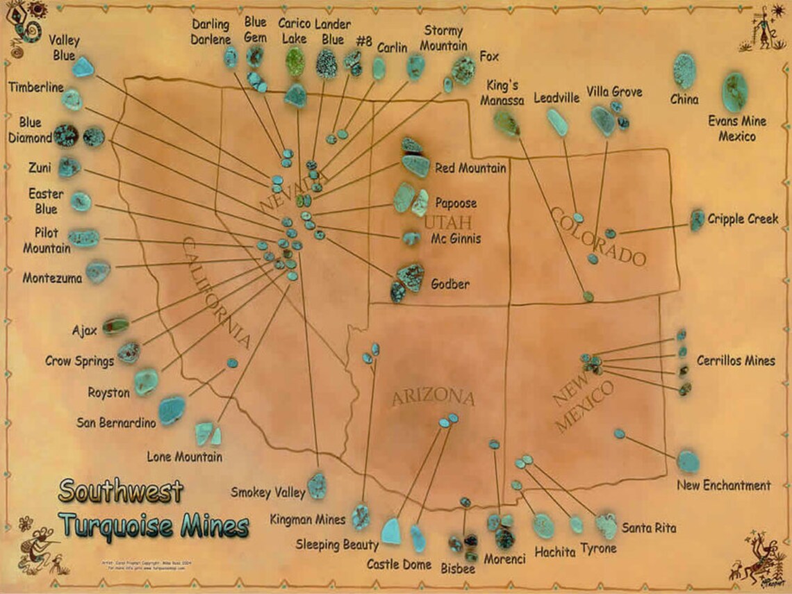 Light Blue Vintage Nevada 8 Mine American Turquoise - Etsy