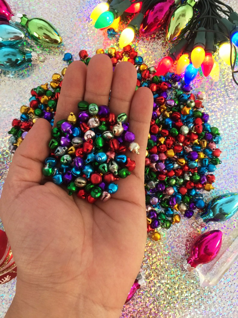 Christmas Jingle Bells, Multi-color Tiny Bells, 9x8mm, 25 Pieces ...