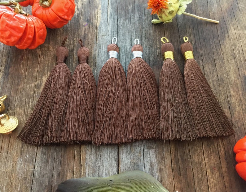 Chocolate Brown 3 Luxe Silk Tassels Handmade Jewelry - Etsy