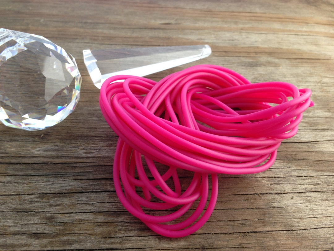 Hot Pink: Solid Rubber Jewelry Tubing, 2mm, 10 Feet, Rubber Cord for ...