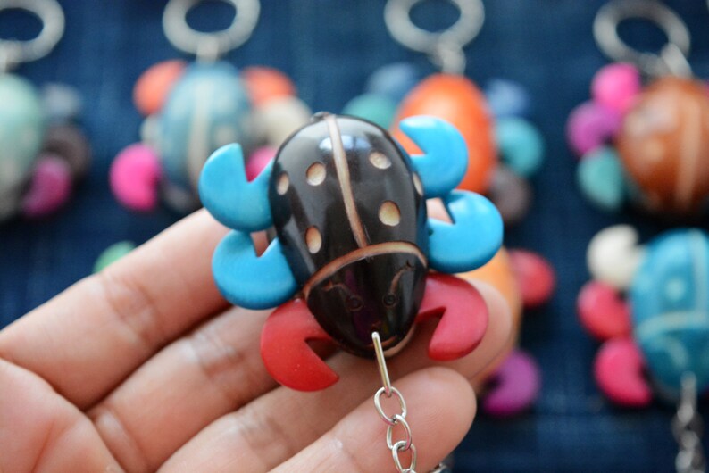 Mister Crab: Natural Tagua Carvings 53x50mm Crab Keychain 1 - Etsy