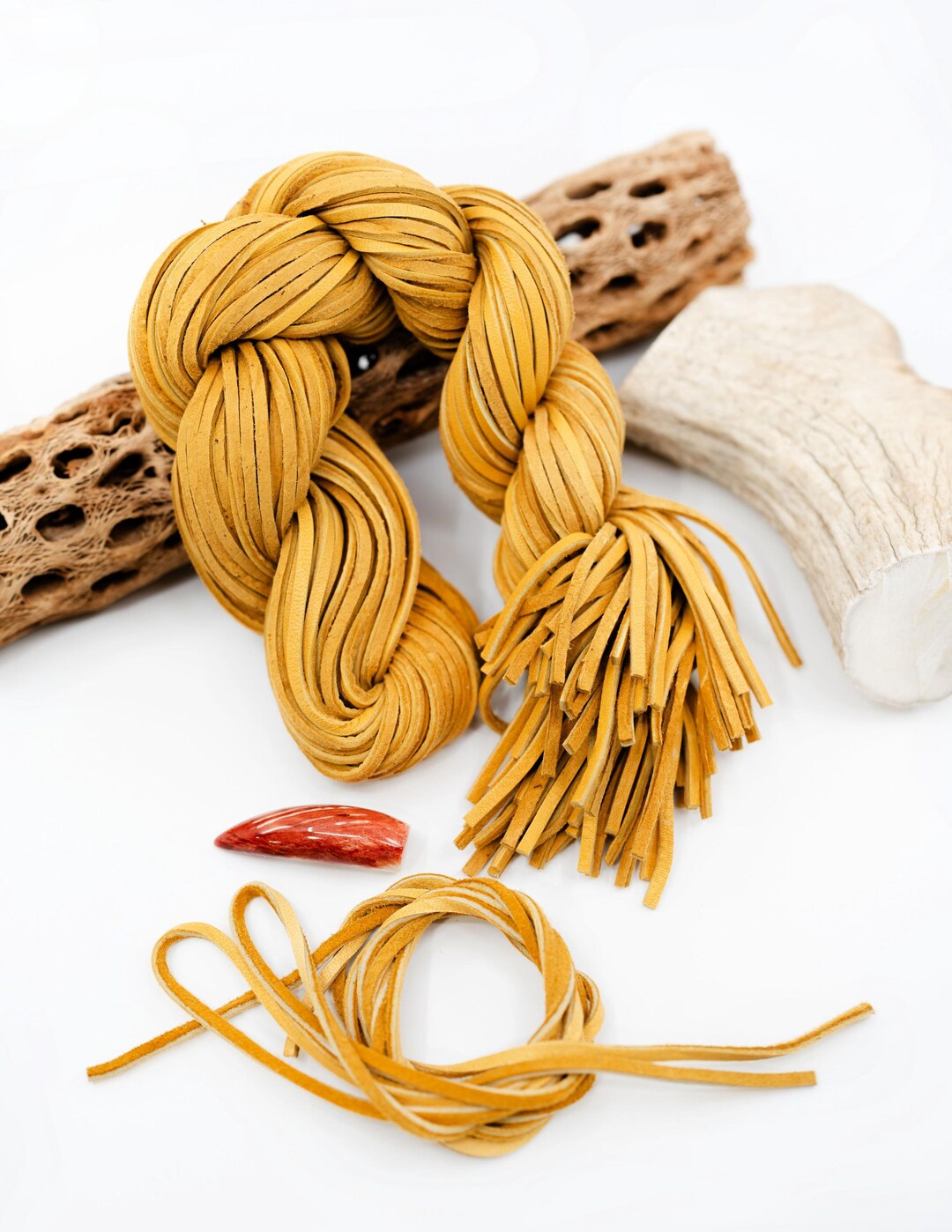 Golden Yellow Deerskin Leather Strap - 3mm X 36 Inches | Deer Lace ...