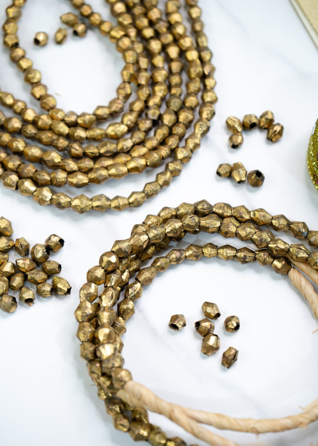 Brass Bicone Beads: African Brass Beads in a Bicone Shape, 7 to 10mm ...