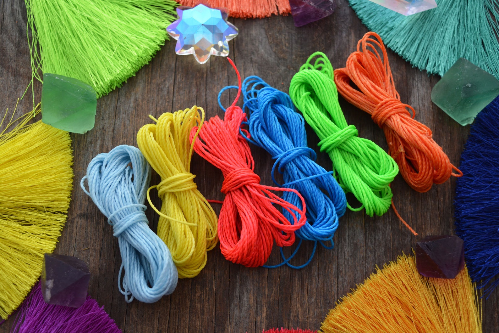 Neon Mandarin Mix: Waxed Polyester Cord 1mm X 6 Packs of 25 - Etsy