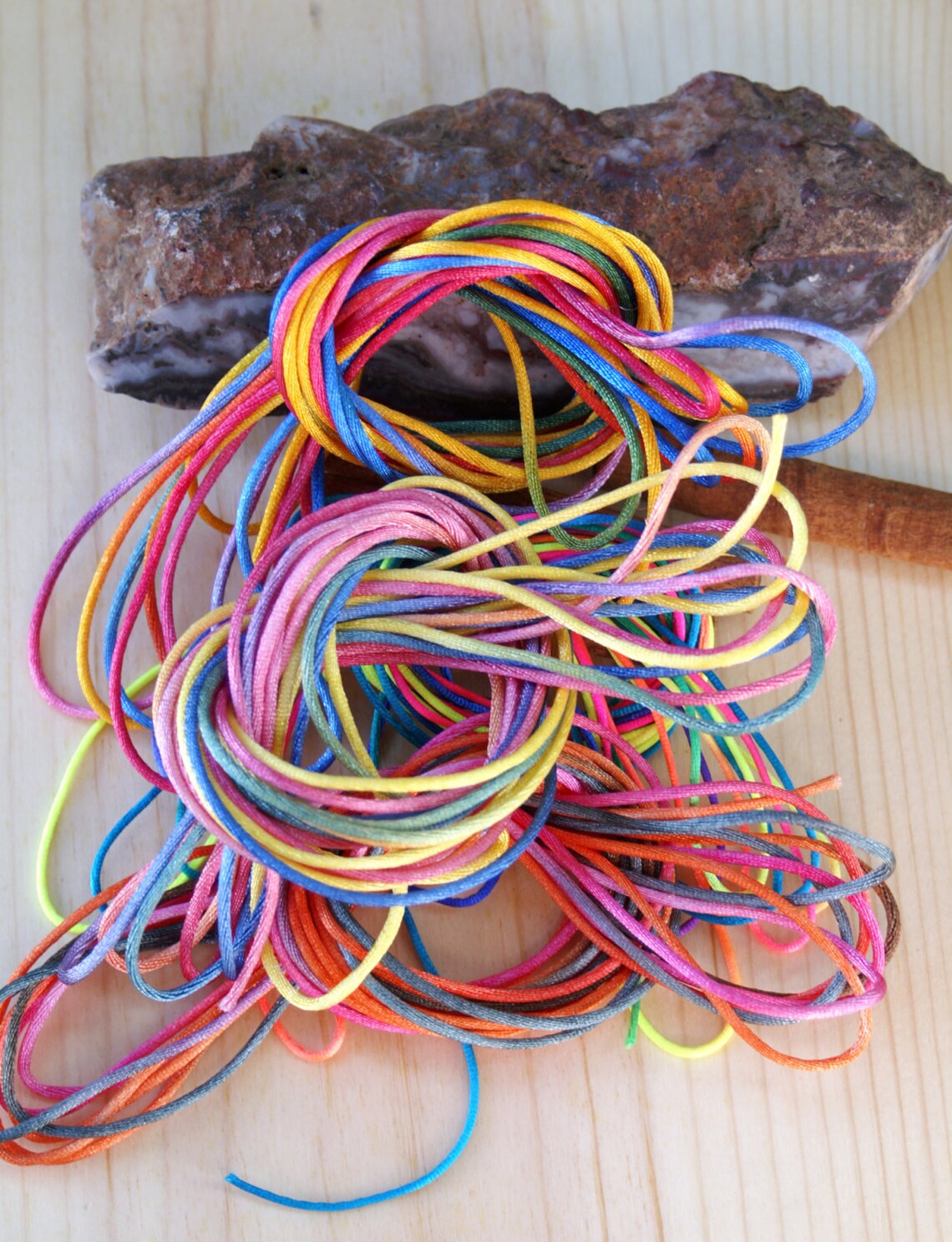 Neon: Rainbow Rattail Cord, Satin Cord, 1mm X 15ft Bundle / Jewelry ...