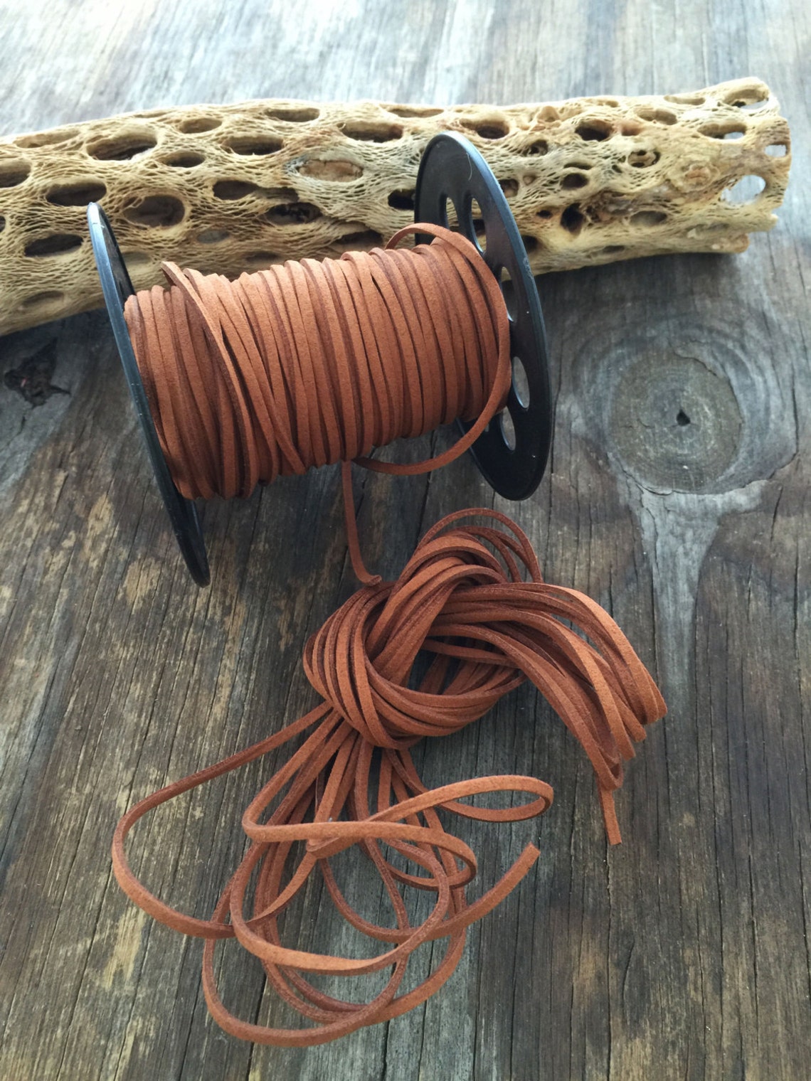 Cinnamon Brown Faux Suede Leather Cord, 15 Feet Bundle (5 Yards ...