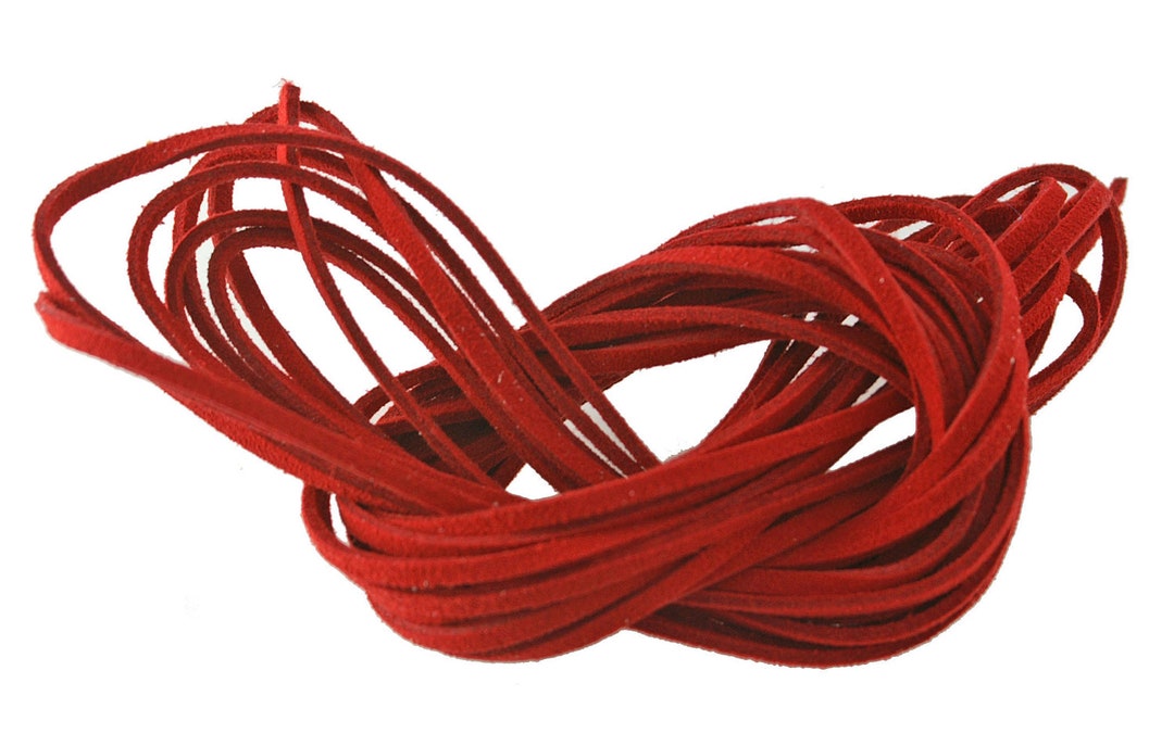 Scarlet Red: Faux Suede Leather Cord microfiber, 3mm X 15ft Bundle 5 ...