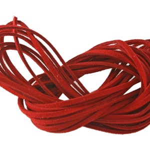 Scarlet Red: Faux Suede Leather Cord microfiber 3mm X 15ft | Etsy