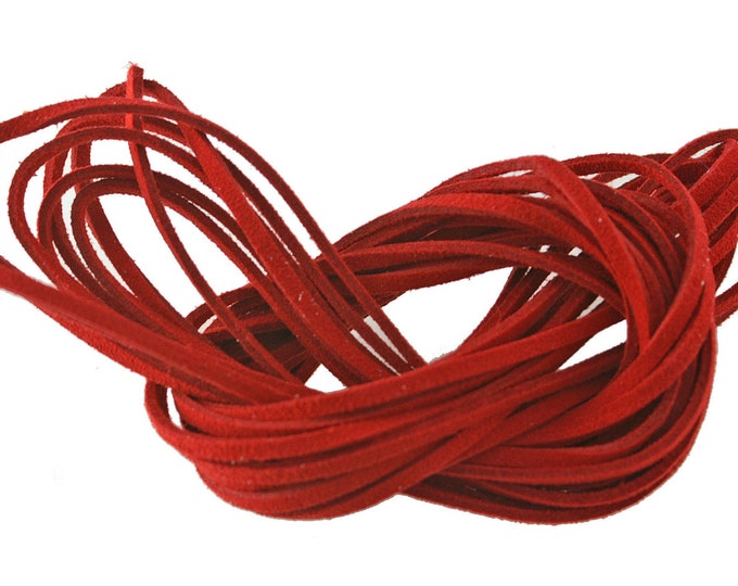 Scarlet Red: Faux Suede Leather Cord (microfiber), 3mm X 15ft Bundle (5 ...