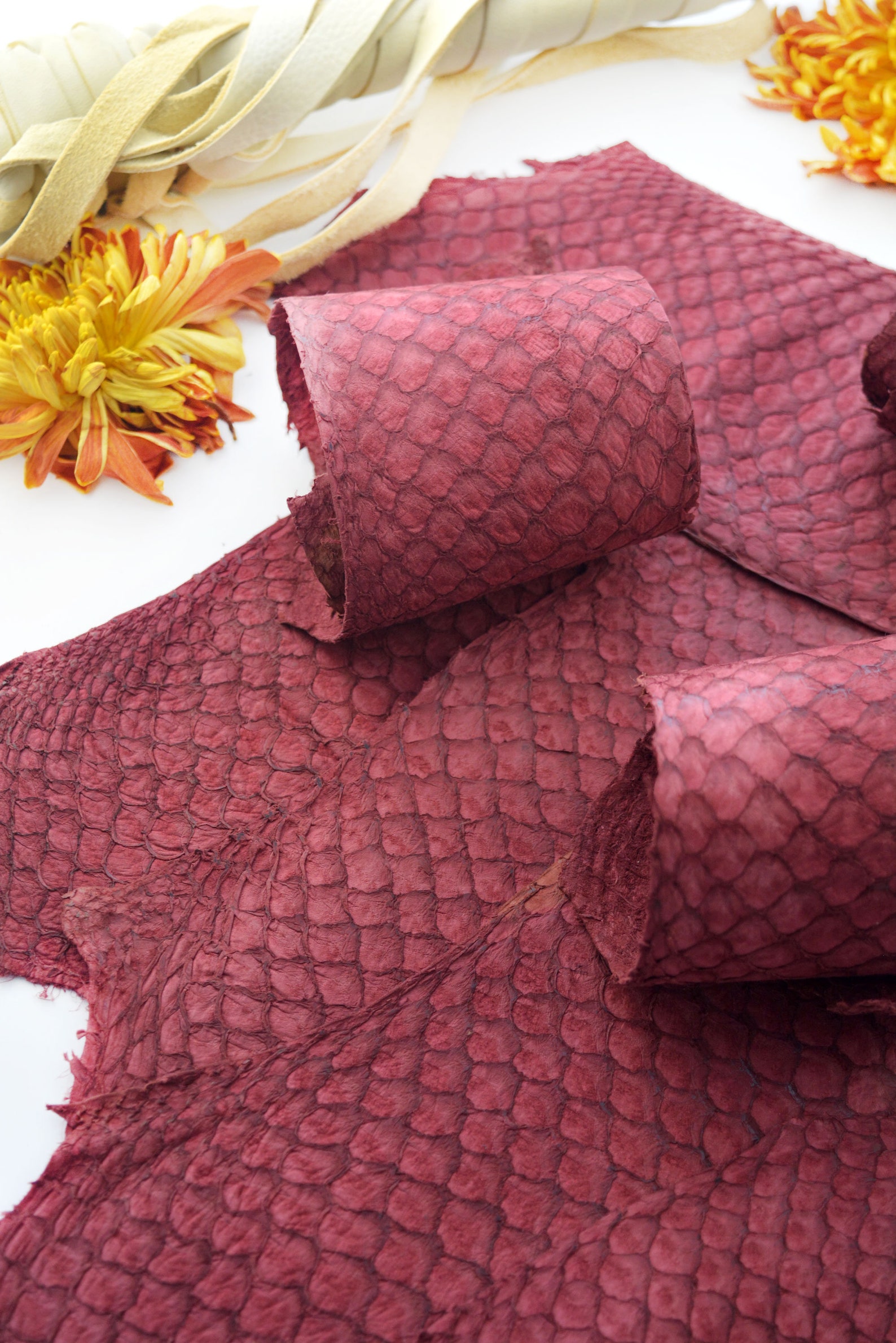 Plum Purple: Tilapia Fish Leather Skin Suede Finish 1 Piece - Etsy