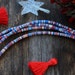 4mm Red, White and Blue African Vinyl Record Beads, 34" Strand / Vinyl ...