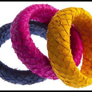 YELLOW Exotic Glossy Eco Friendly, CHROME Free, Real Tilapia Fish ...