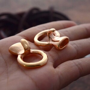 Bright Copper: Hook and Loop Clasp, Hook Leather Clasp, 24x10mm, 1 ...