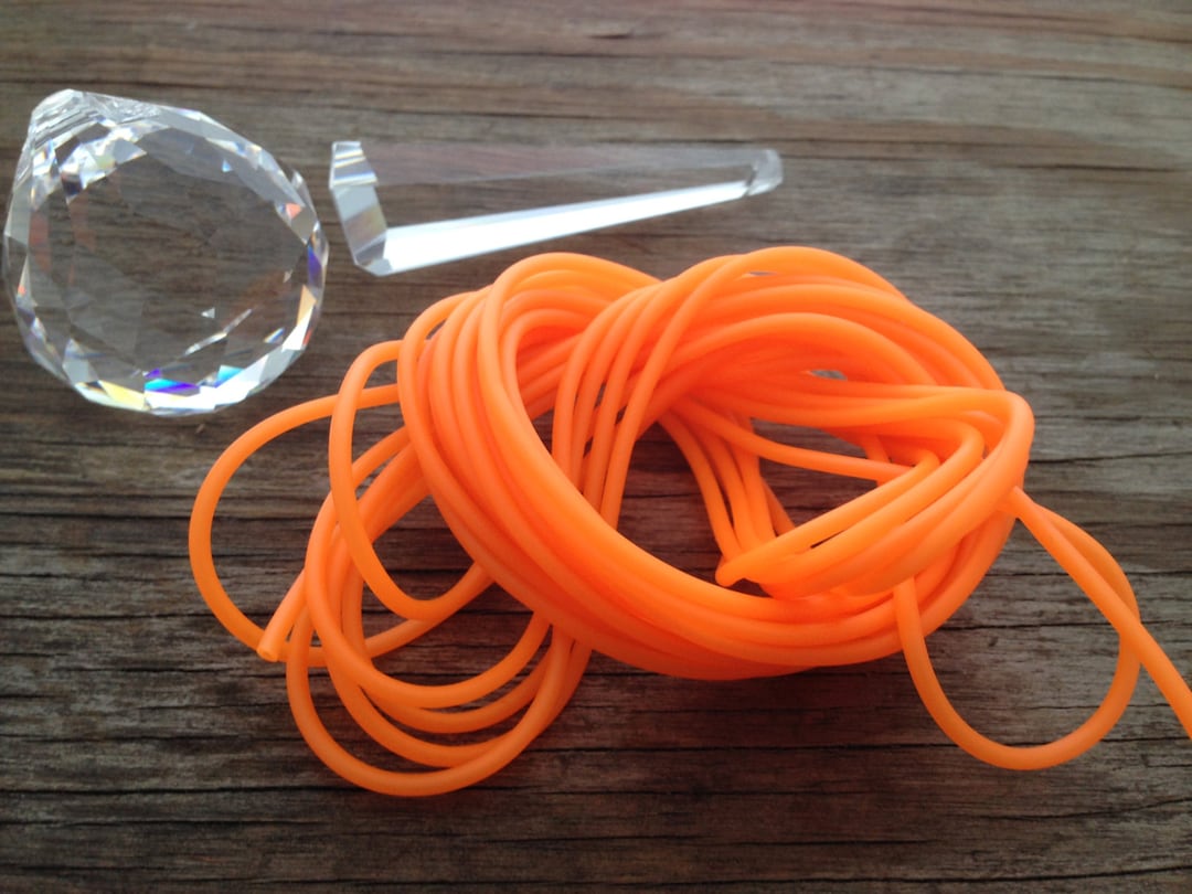 Neon Orange: Hollow Rubber Jewelry Tubing, 2mm, 10 Feet, Rubber Cord ...