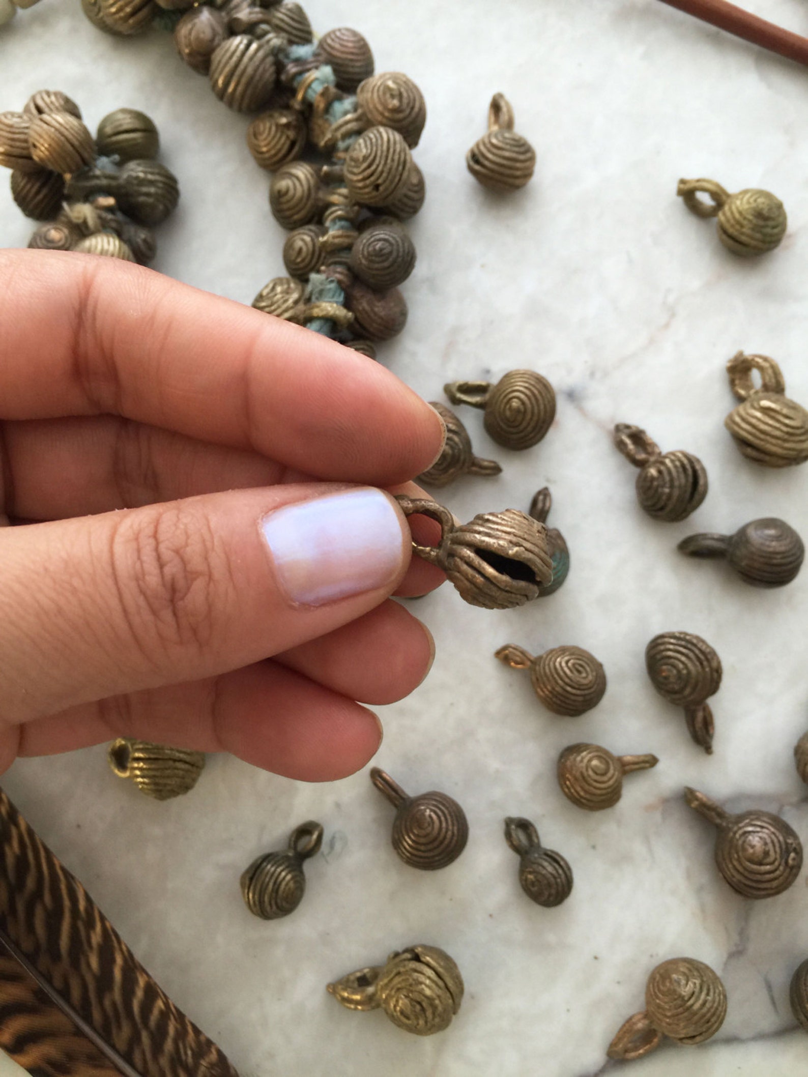 African Brass Jingle Bell Beads 10 Beads Lost Wax Cast - Etsy