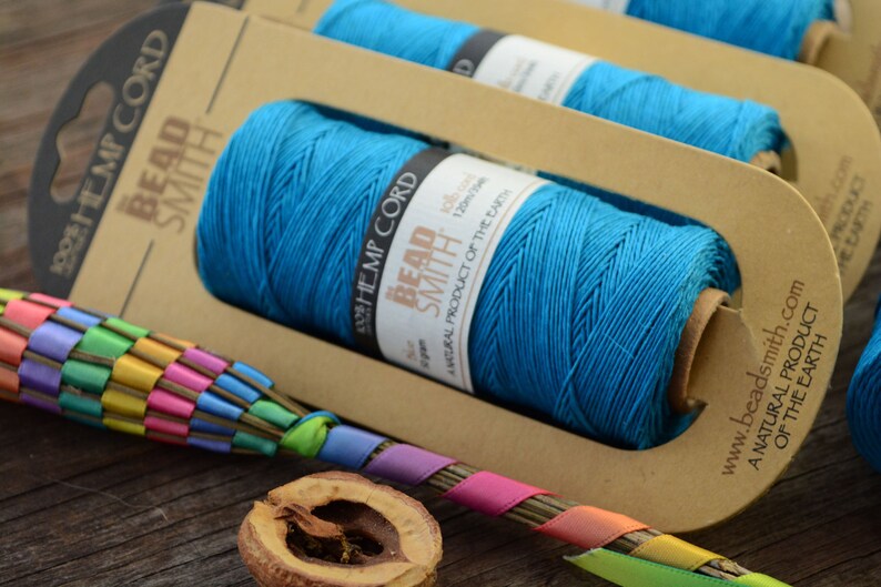 Turquoise Blue: Natural Hemp Cord, 10lb Cord, 394 Feet, Biodegradable ...