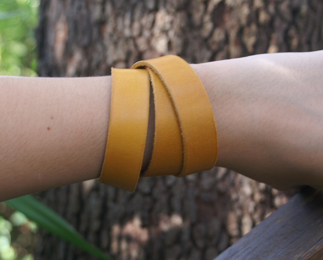 Mango Yellow Leather Strap, 20mm Wide, Eco Friendly Leather Made in the ...