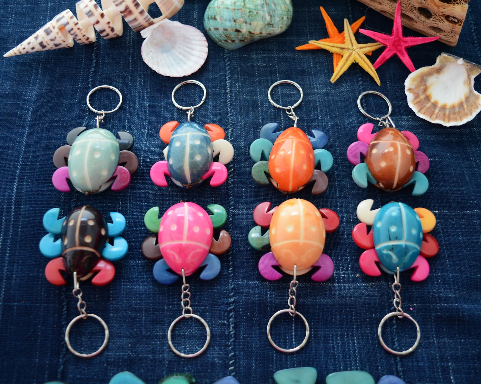 Mister Crab: Natural Tagua Carvings 53x50mm Crab Keychain 1 | Etsy