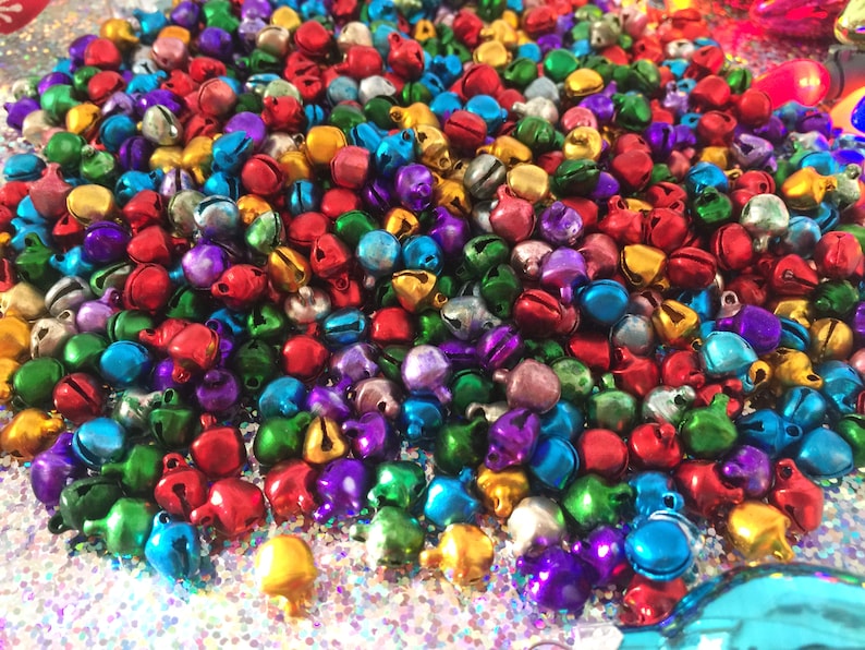 Christmas Jingle Bells, Multi-color Tiny Bells, 9x8mm, 25 Pieces ...