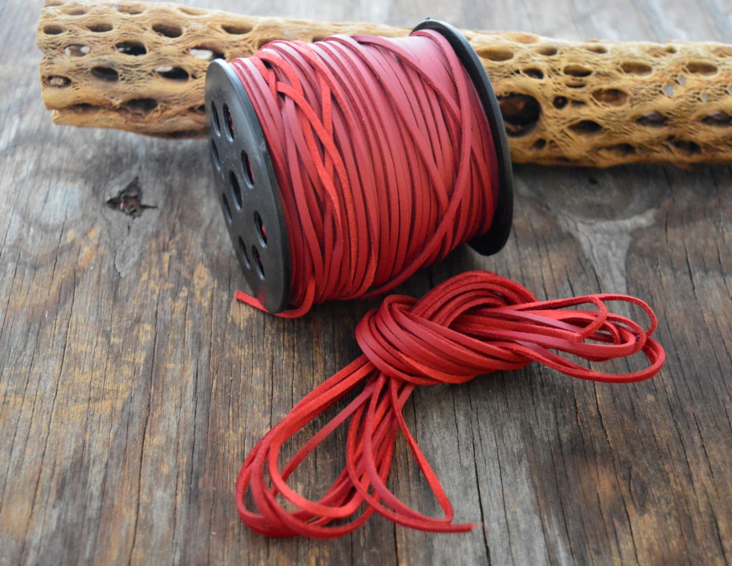 Red Textured Faux Suede Leather Cord 15 Feet Bundle 5 Yards - Etsy