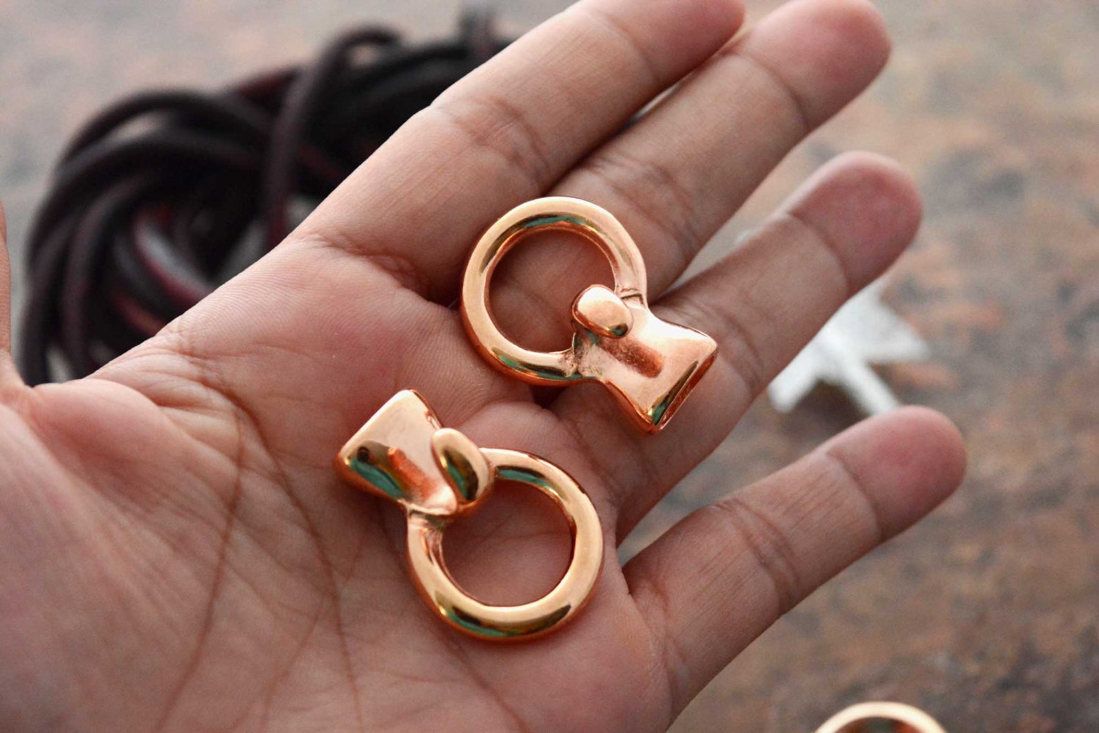 Bright Copper: Hook and Loop Clasp Hook Leather Clasp - Etsy