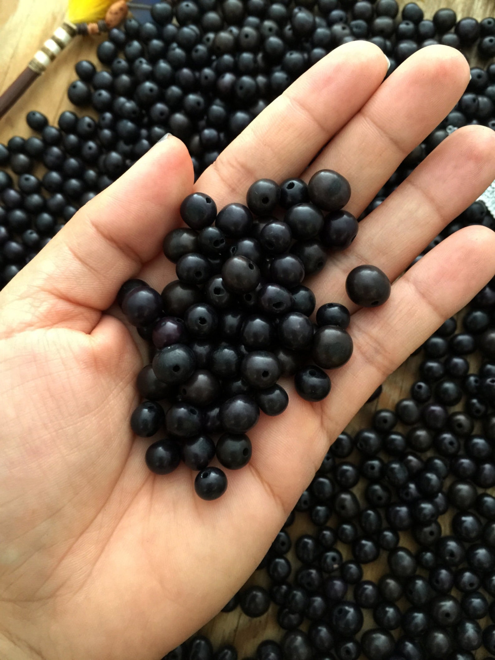 Black: Real Acai Beads From South America 8-10mm / Pick Your | Etsy