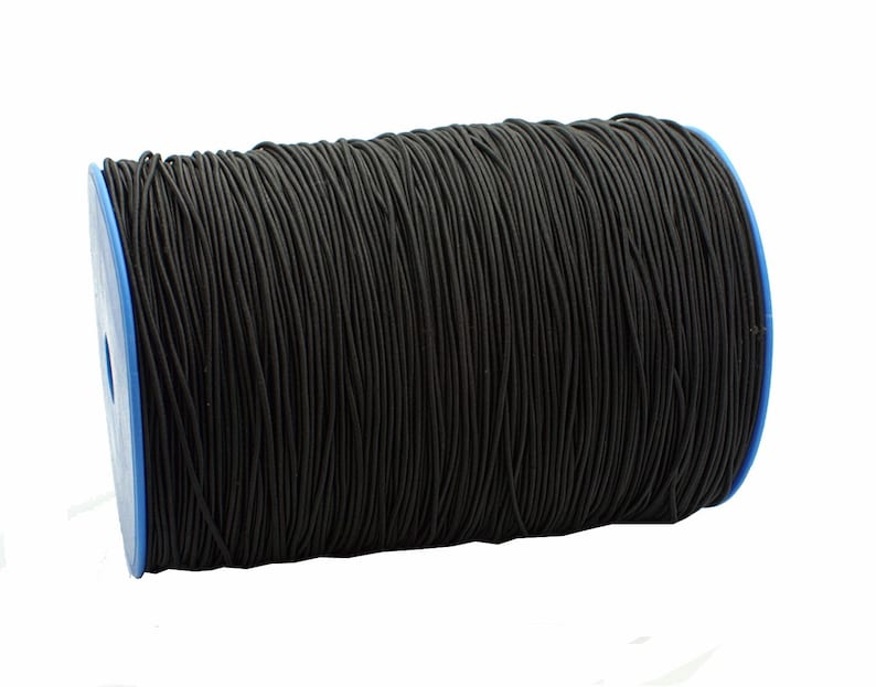 Elastic Cord: Black Solid Elastic Cord, Approx. 2mm X 25ft / DIY Cord ...