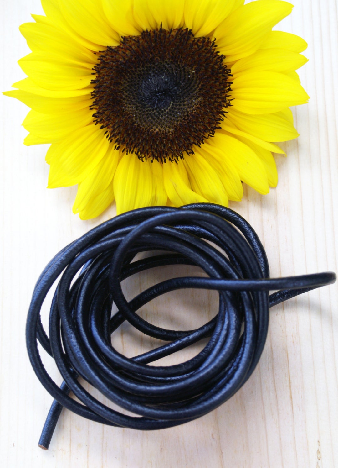 Black 5mm Round Leather Cord, 2+ Feet Straps / Organic Leather, Round ...