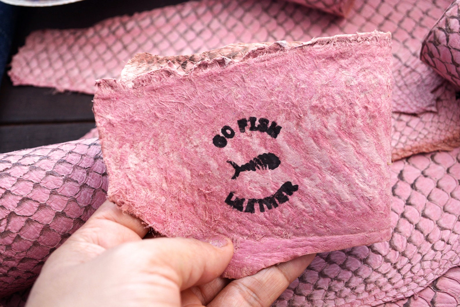 Light Pink Tilapia Fish Leather Skin Suede Finish 1 Piece / - Etsy