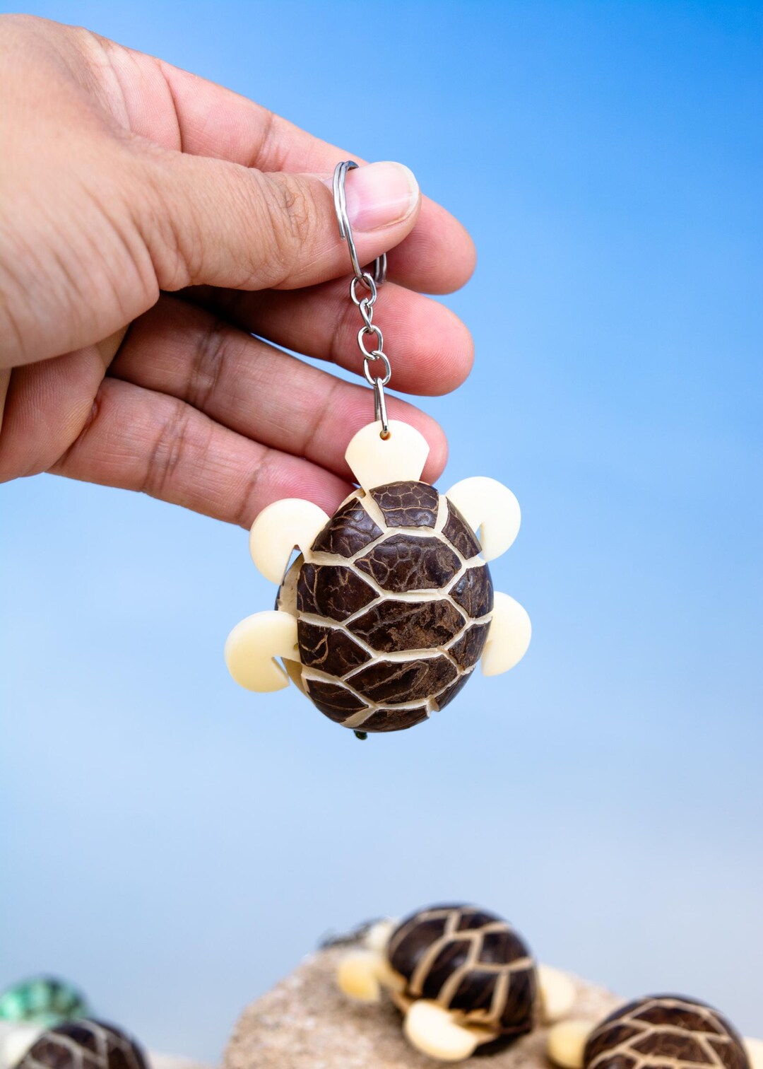 Natural Sea Turtle Tagua Keychain – Hand-carved From Natural Tagua Nuts ...