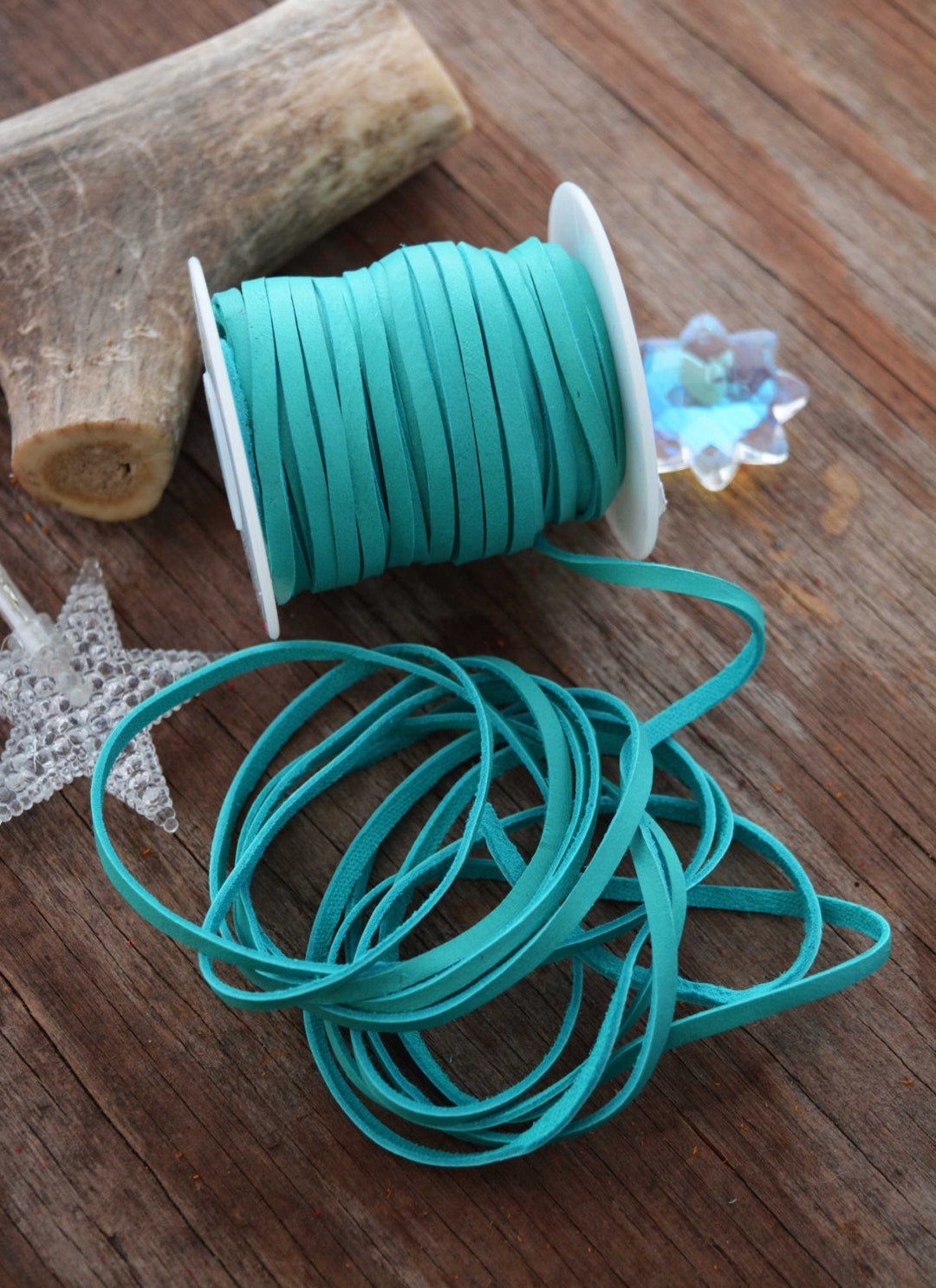 Bright Turquoise: 3mm 1/8 Deer Suede Lace, Deer Leather, 5 Feet Pack or ...