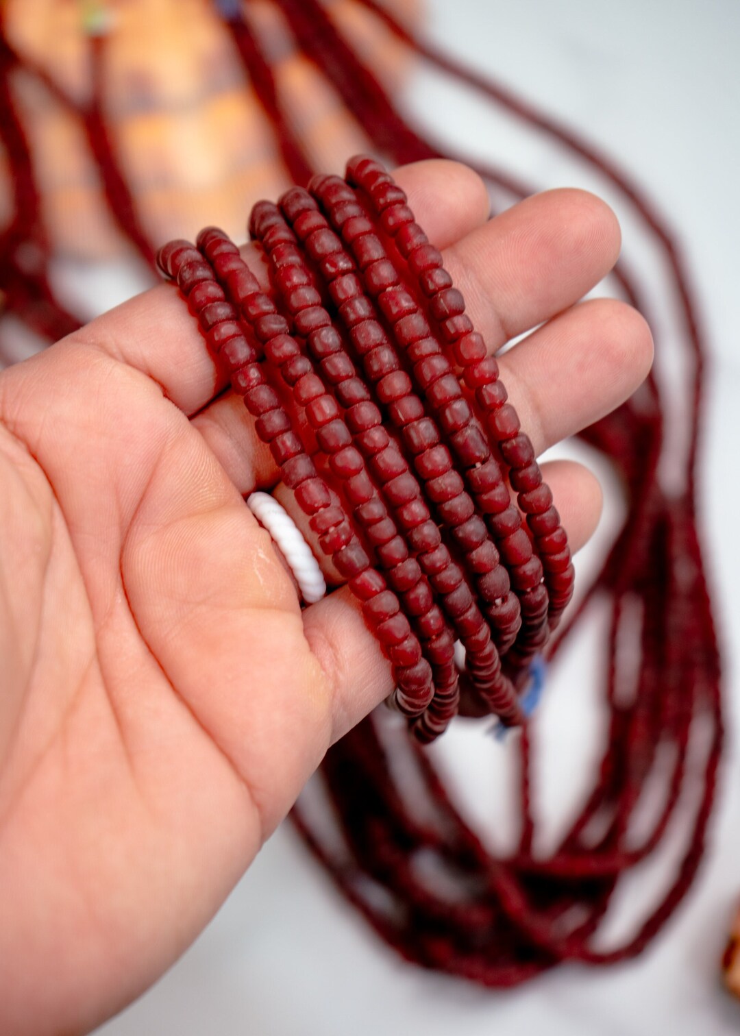 Cranberry Red: Java Glass Beads, 4mm, 150 Beads From Java, Indonesia, 1 ...