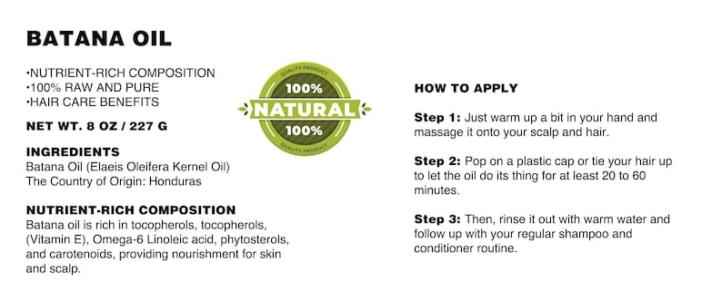Pure Batana Oil From Honduras Raw Organic Hair Scalp Treatment Promotes ...