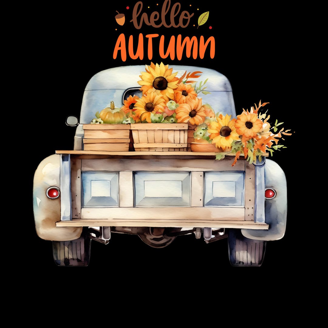 Hello Fall Farm Truck Png Svg - Etsy